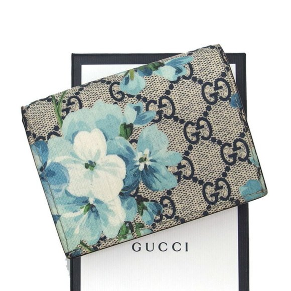 Gucci | Accessories | Gucci Gg Supreme Blooms Bifold Wallet Blue | Poshmark